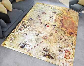 Old World Map Rug - Etsy