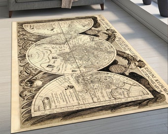 Old World Map Rug - Etsy