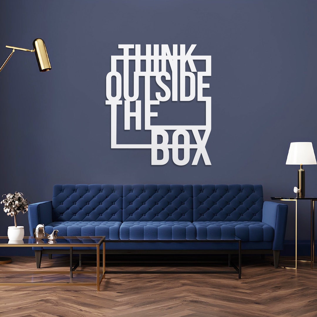 Think Outside the Box Textted Wall Art Abstract Metal Wall - Etsy