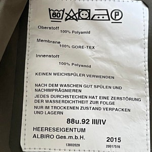 Austrian Army Gore-tex® Set Suit Jacket W. Armpit Zippers and Trousers ...