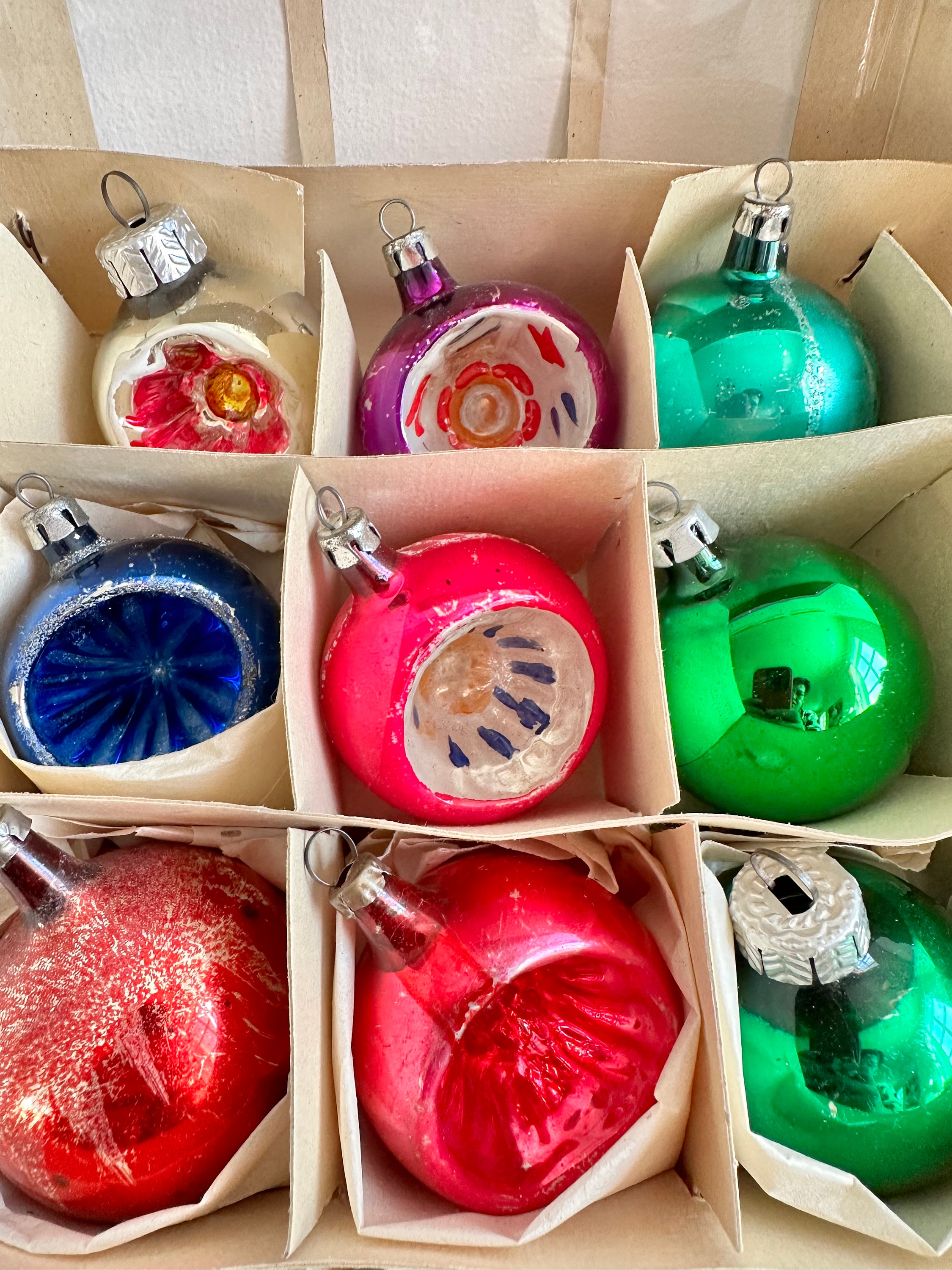 Vintage Christmas Shiny 12 Ornaments 1950 Gold Shiny Brite - Etsy