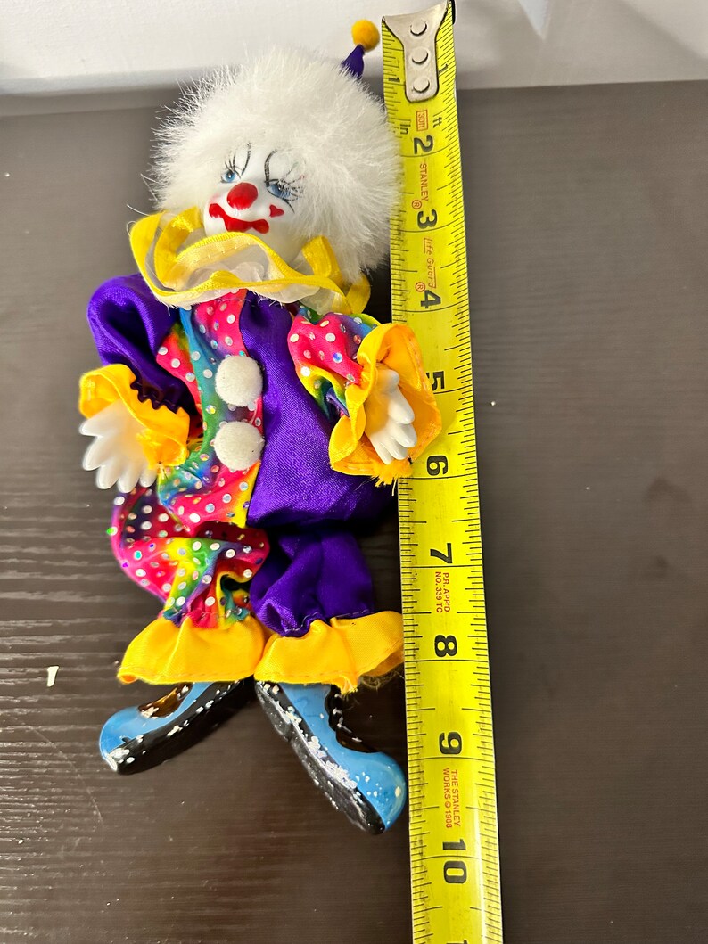 Vintage Clown Colorful Clown Doll Porcelain Head Sandbag Body - Etsy