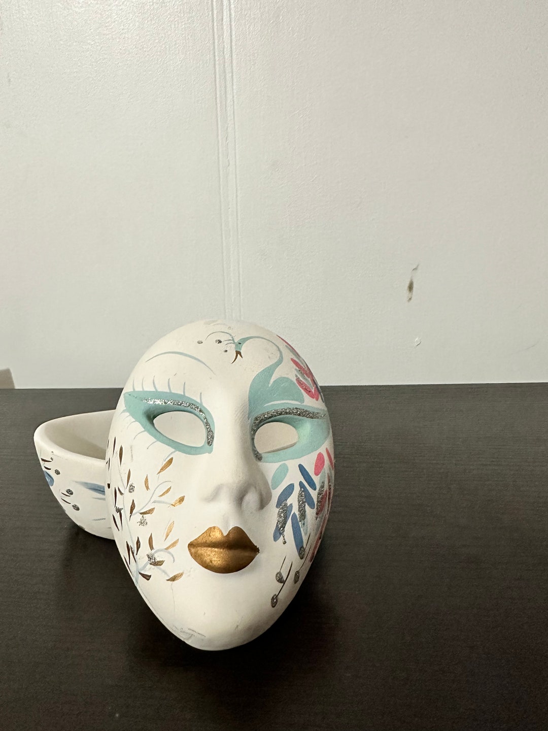 Vintage Clown Face Mask Trinket Jewelry Box80s berco - Etsy