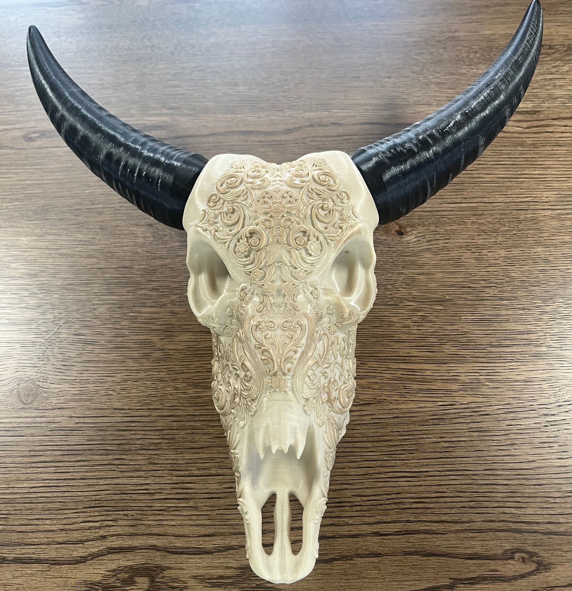 3D Printed Buffalo Skull Art Gold Touch Nature-inspired Decor - Etsy