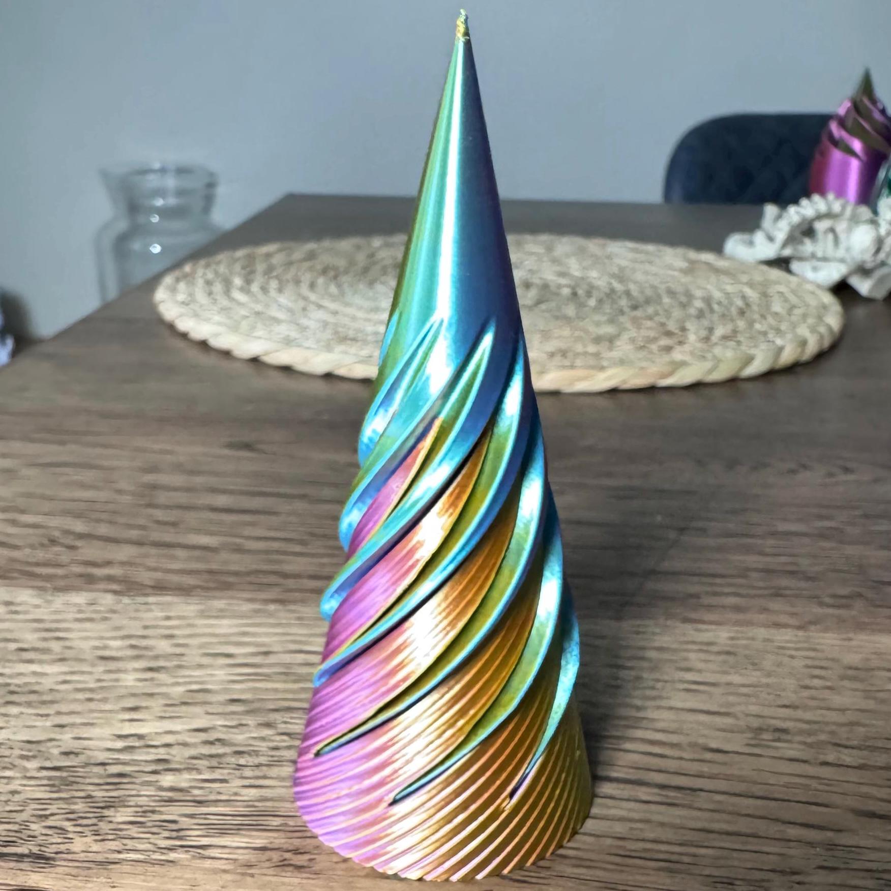 Tri Coloured - Rose Blue Yellow 3D Infinity Spiral Christmas Tree ...