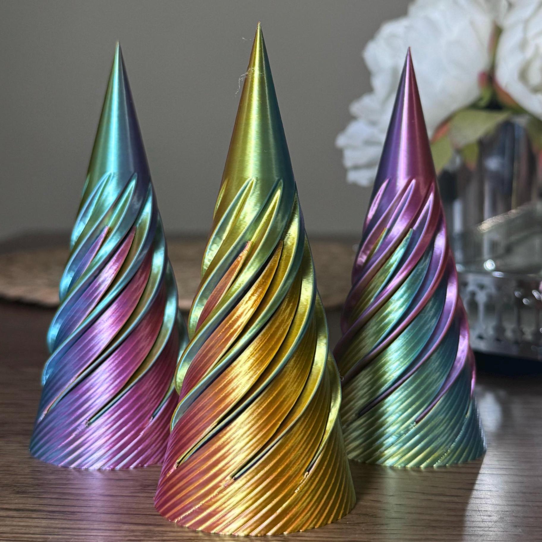 Tri Coloured - Rose Blue Yellow 3D Infinity Spiral Christmas Tree ...