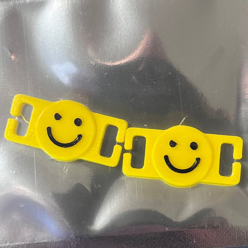 Fun Shoe Lace Clips for Sneakers Smiley Face, Flower, Flame, Lightning ...