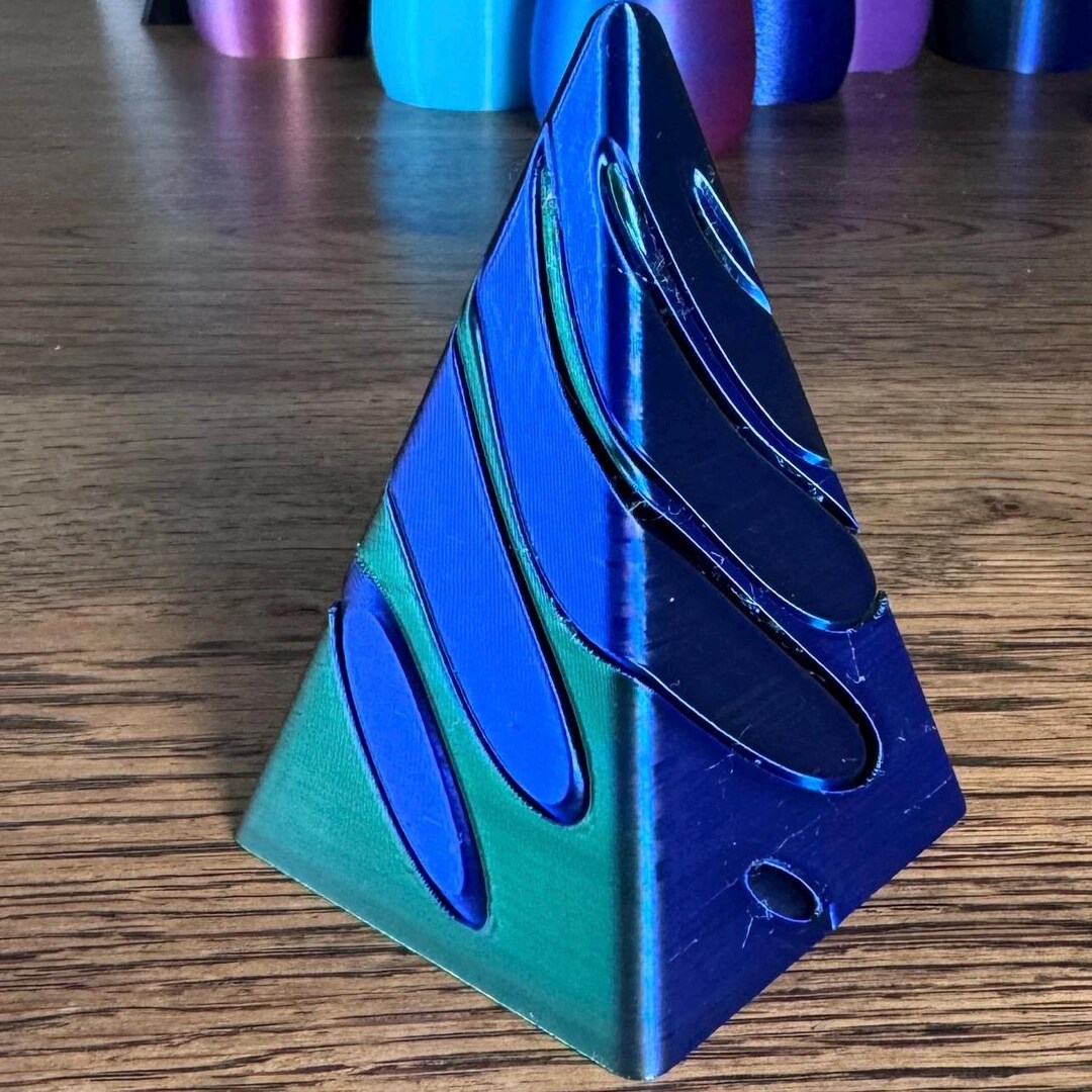 Silk Dual Blue & Green Hypnotwist Pyramid, Impossible Infinity Spiral ...