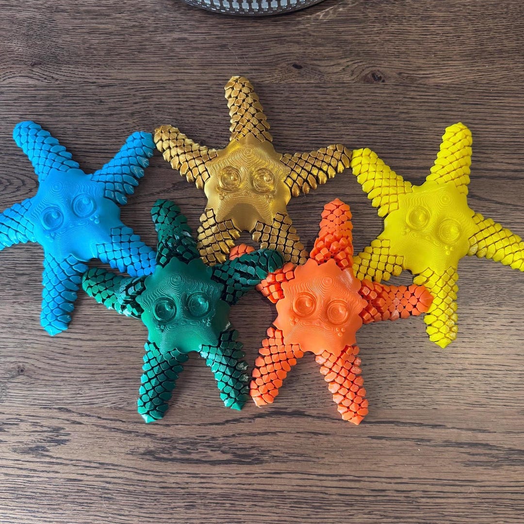 Articulated 3d-printed Starfish Fidget – Ocean-inspired Sensory Tool ...