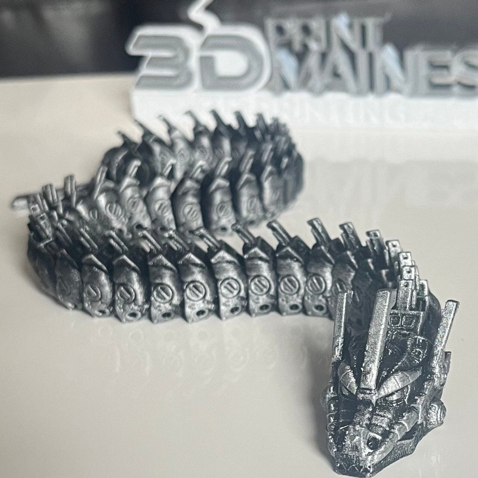 3D Printed Robotic Articulating Serpent Snake With Metallic Finish ...