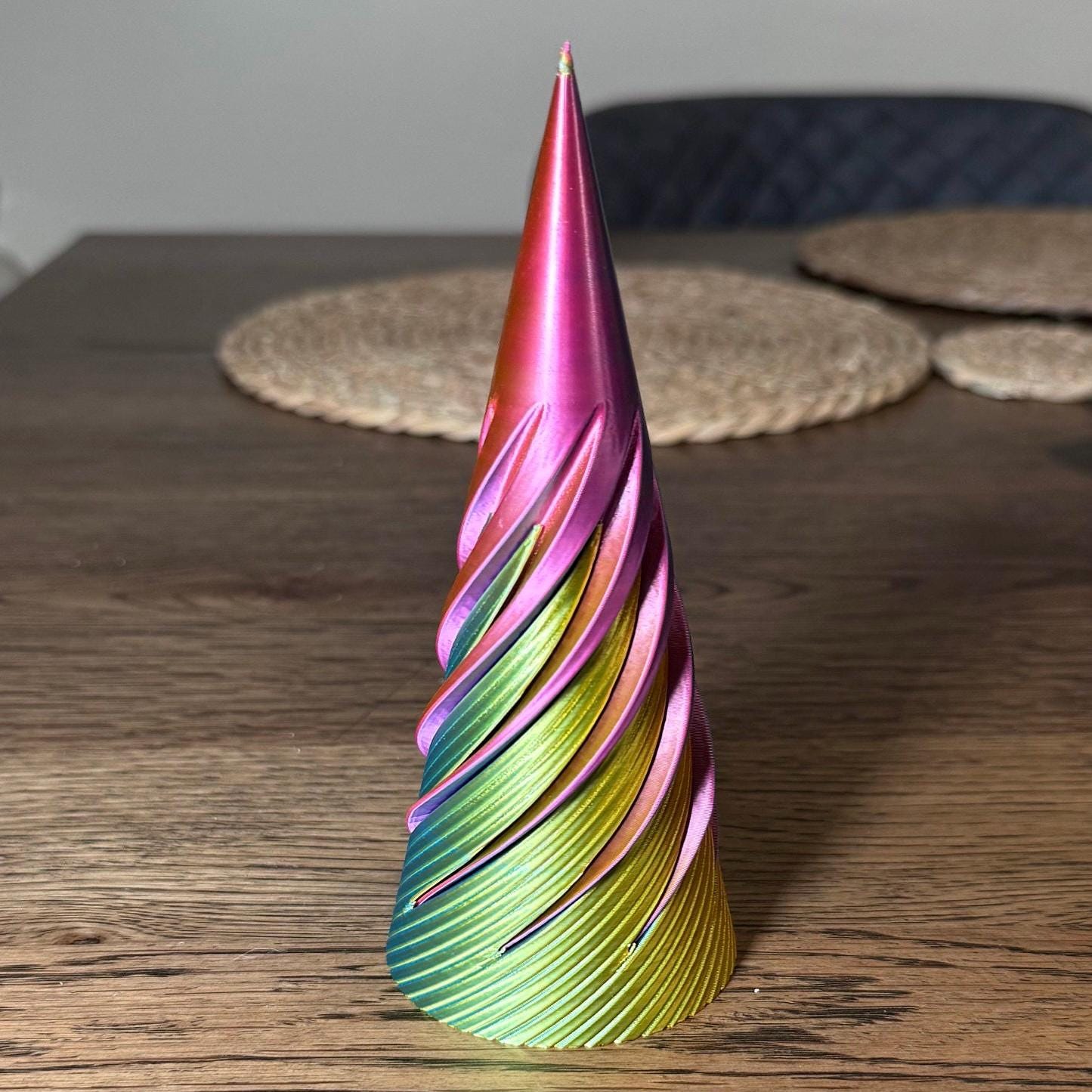 Tri Coloured - Rose Blue Yellow 3D Infinity Spiral Christmas Tree ...