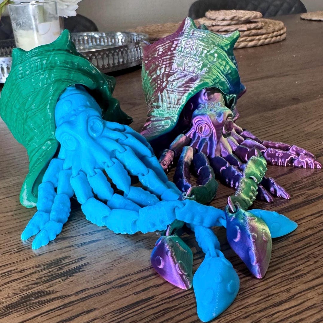 Wavy the Articulated 3d-printed Squid With Shell – Ocean-themed Sensory ...