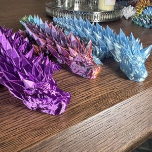 Crystal Dragon Fidget - 3D Printed Collectible in Amethyst, Sapphire ...