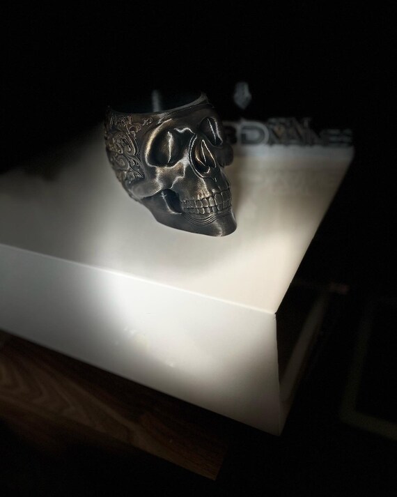 3D Printed Skull Bowl Pattern Design Gold Brushed - Etsy