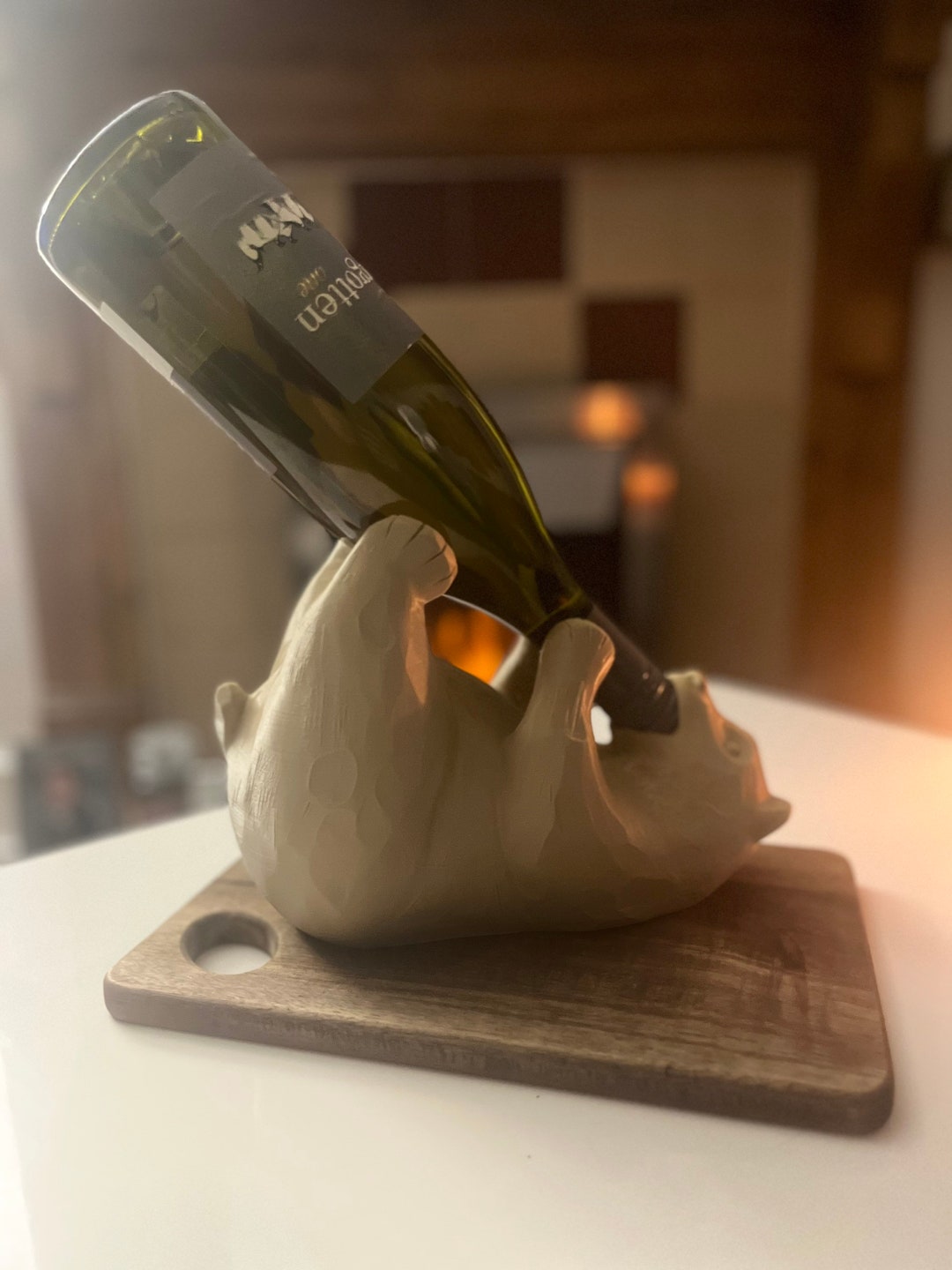 Bear Hug Wine Holder 3D Printed Bottle Display Wine Bottle Holder ...