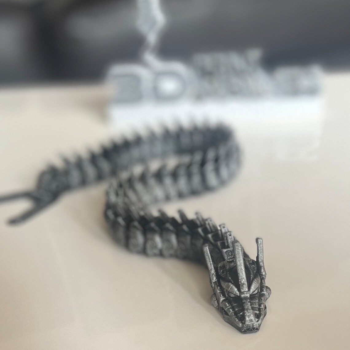 3D Printed Robotic Articulating Serpent Snake With Metallic Finish ...
