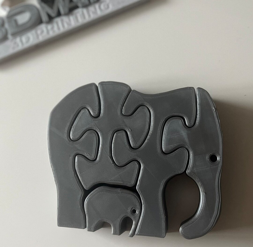 Simple 3D Elephant Puzzle Effortless Fun Assembly - Etsy
