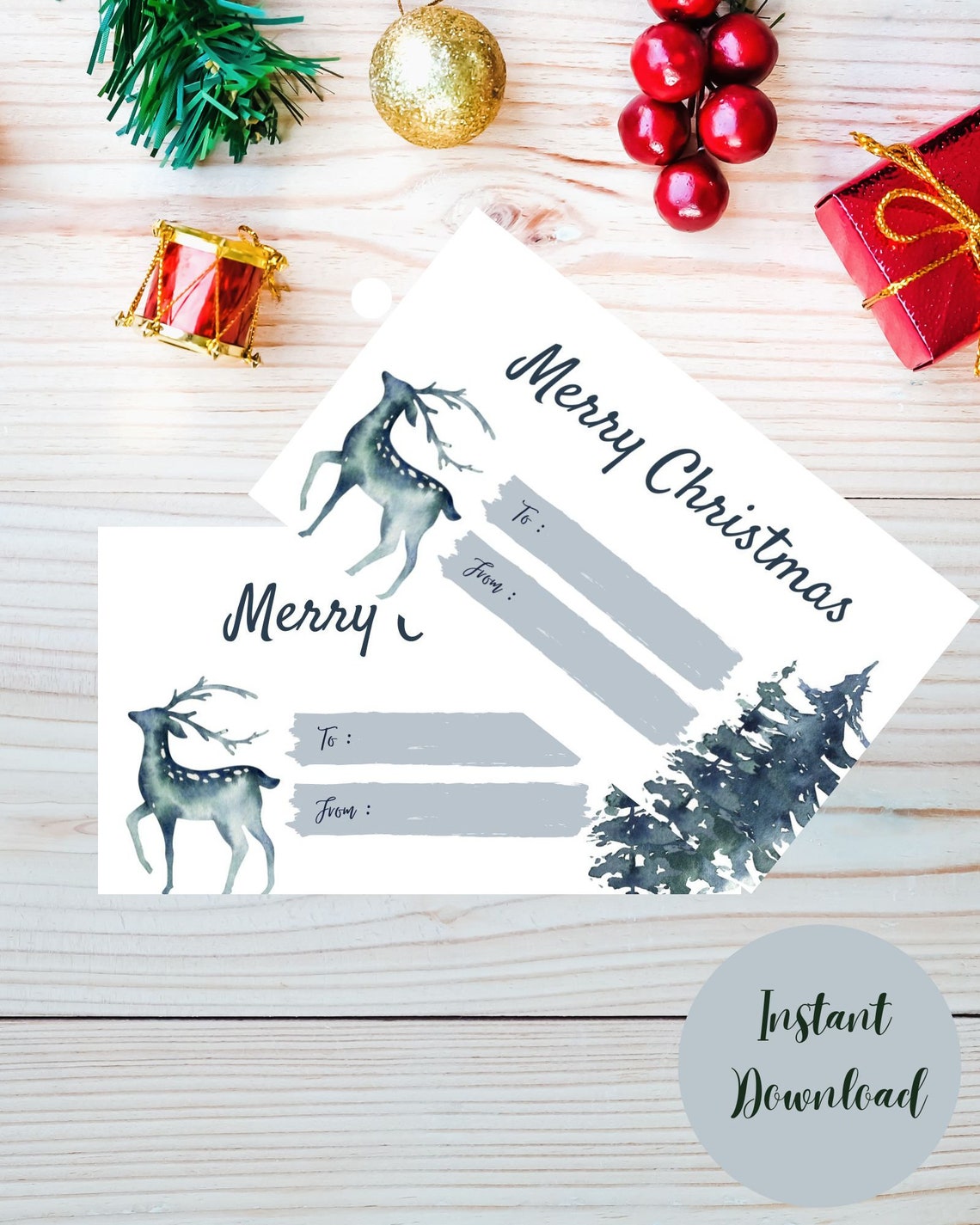 Printable Christmas Gift Tag Bundle, Printable Gift Tags - Etsy