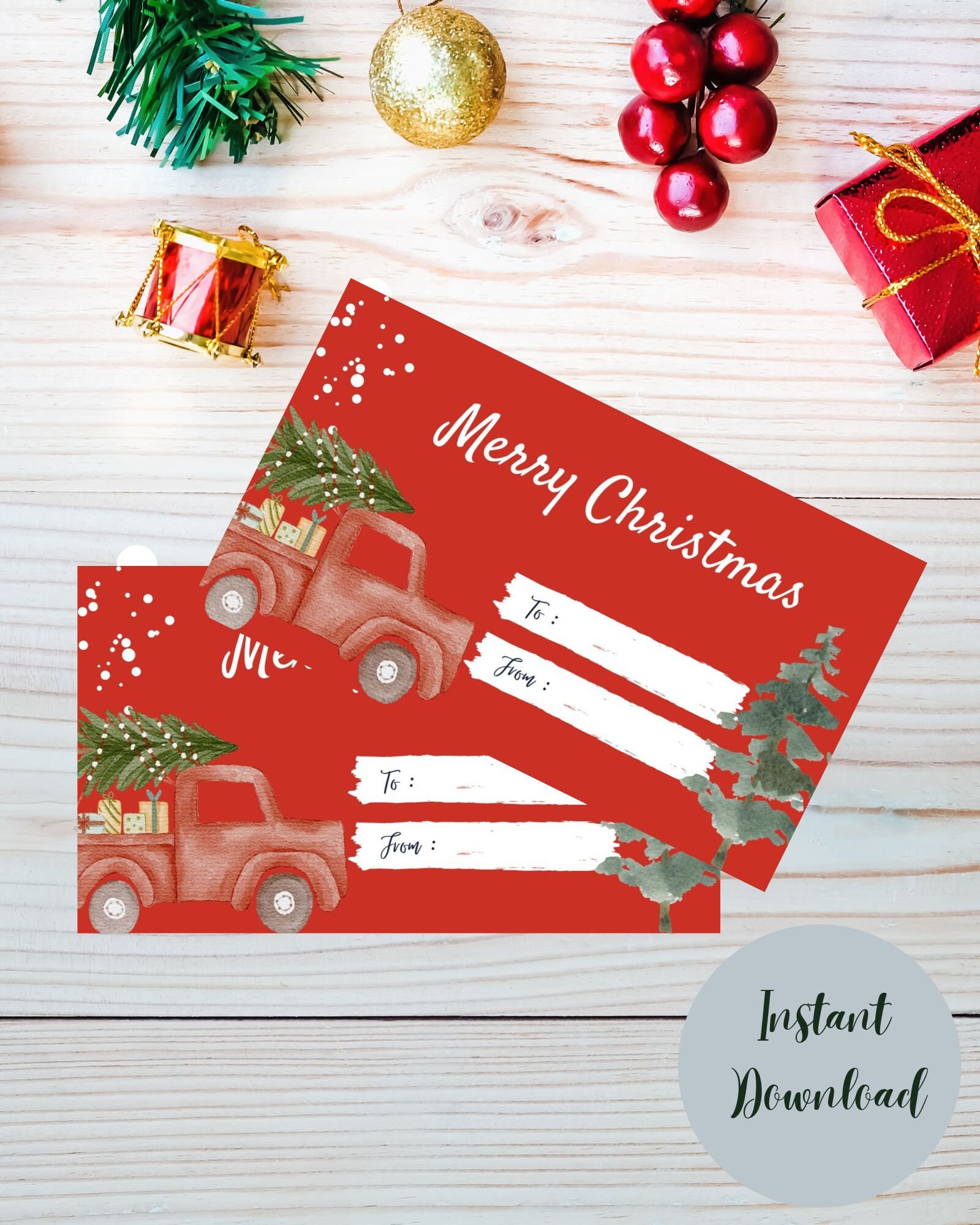 Printable Christmas Gift Tag Bundle, Printable Gift Tags - Etsy