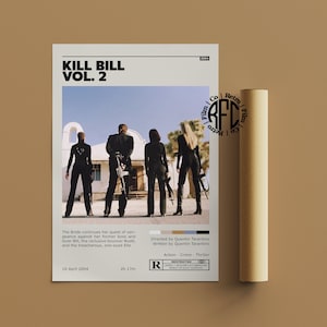 Kill Bill Vol 2 Retro Vintage Poster | Minimalist Movie Poster | Retro ...