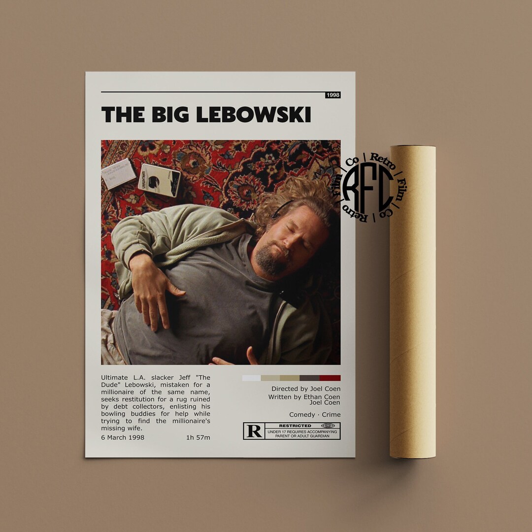 The Big Lebowski Retro Vintage Poster | Minimalist Movie Poster | Retro ...