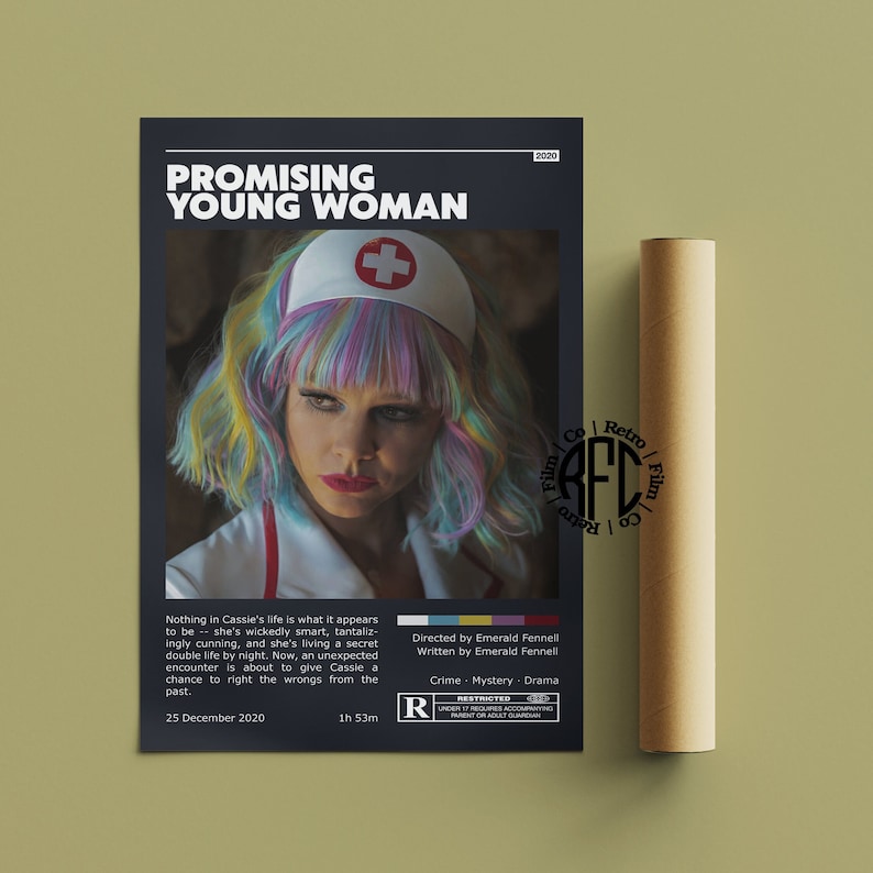 Promising Young Woman Retro Vintage Poster Minimalist Movie Poster ...