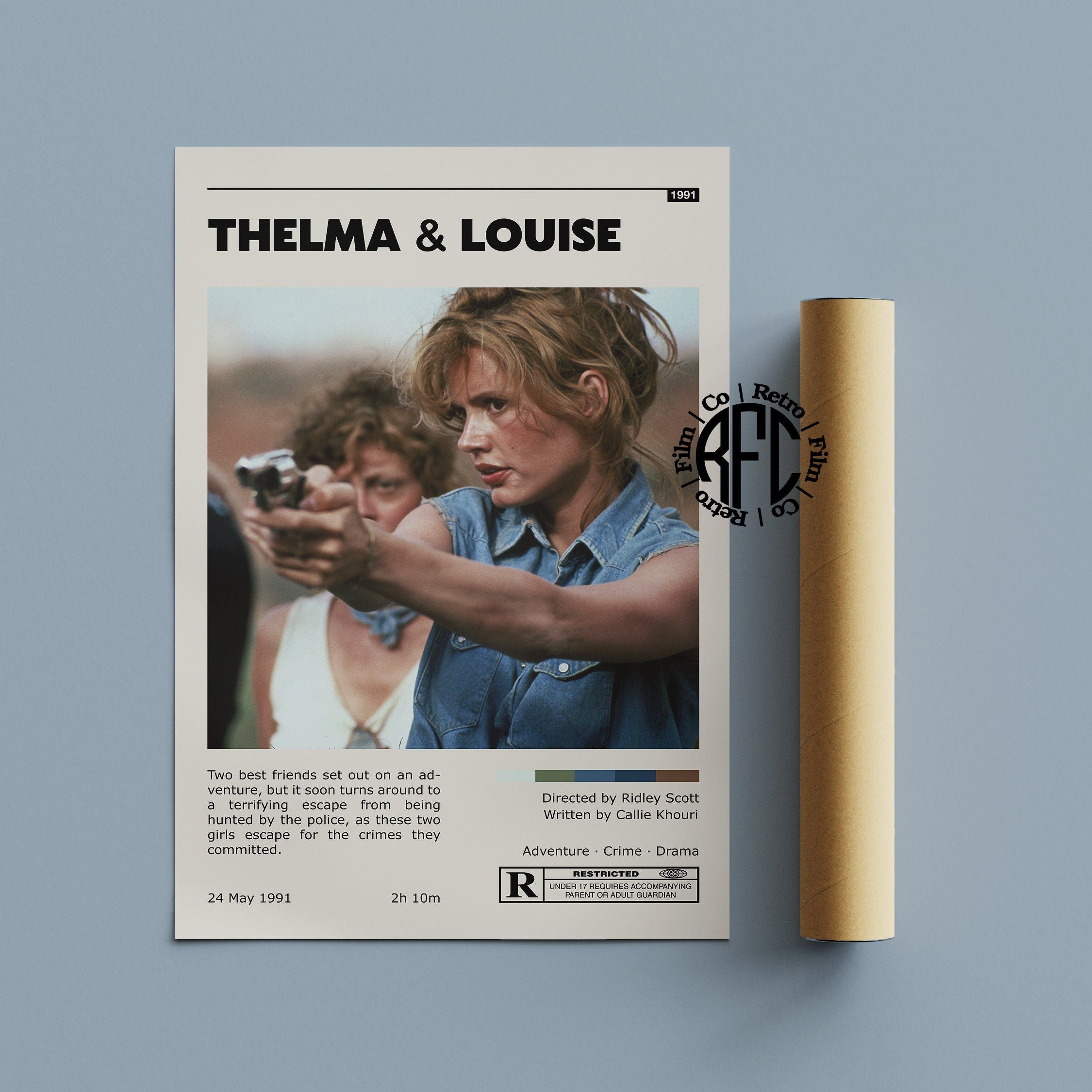 Thelma and Louise Retro Vintage Poster Minimalist Movie Poster Retro ...