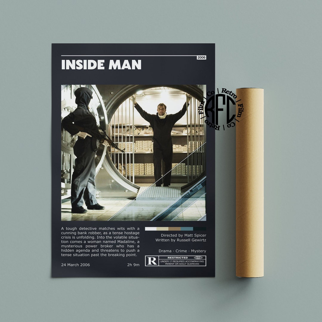 Inside Man Retro Vintage Poster | Minimalist Movie Poster | Retro ...