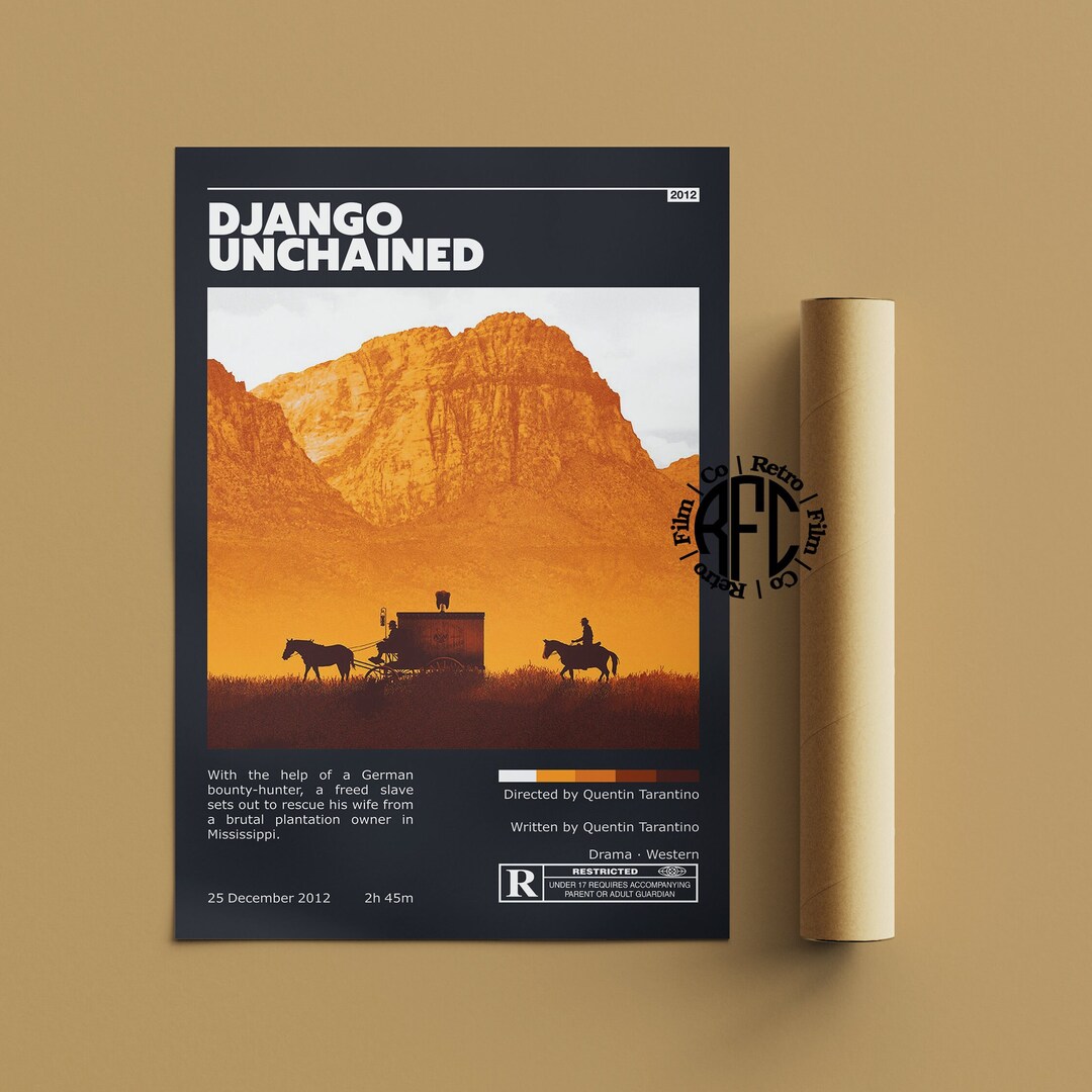 Django Unchained Retro Vintage Poster | Minimalist Movie Poster | Retro ...