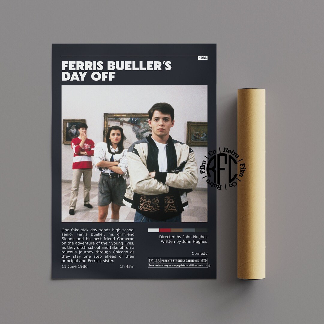 Ferris Buellers Day off Retro Vintage Poster Minimalist - Etsy