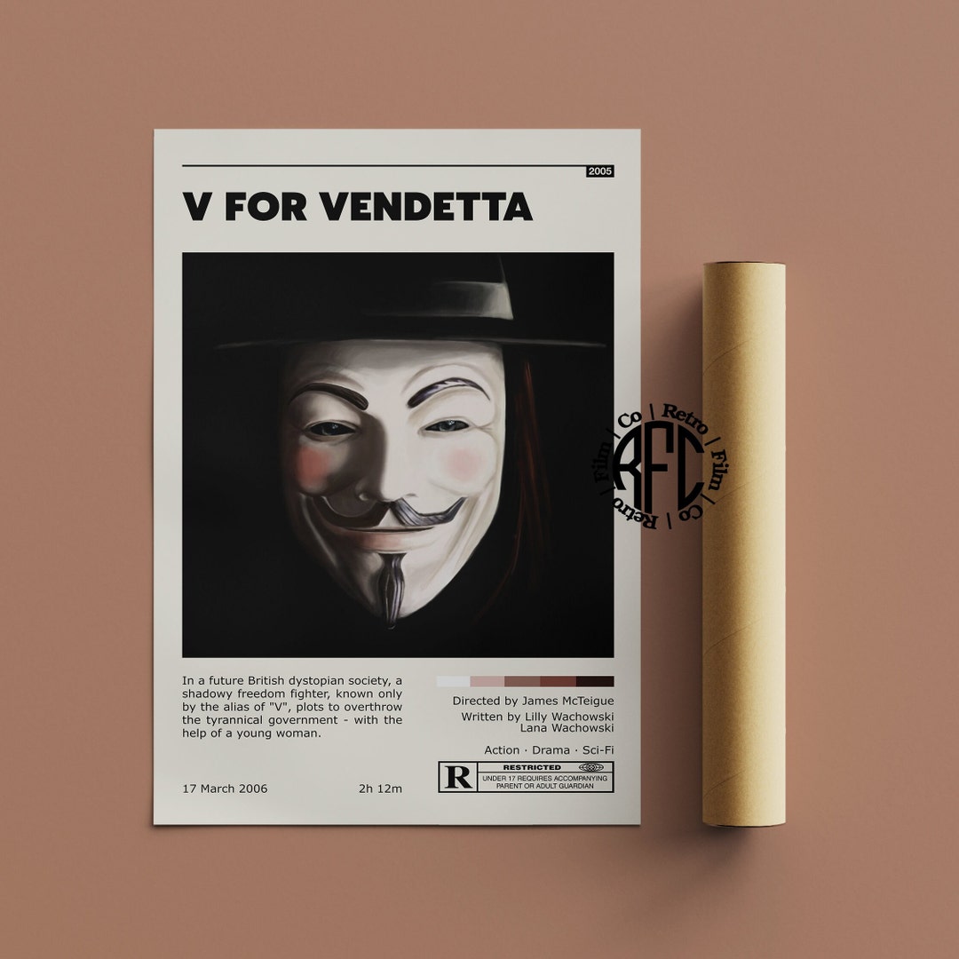 V for Vendetta Retro Vintage Poster | Minimalist Movie Poster | Retro ...