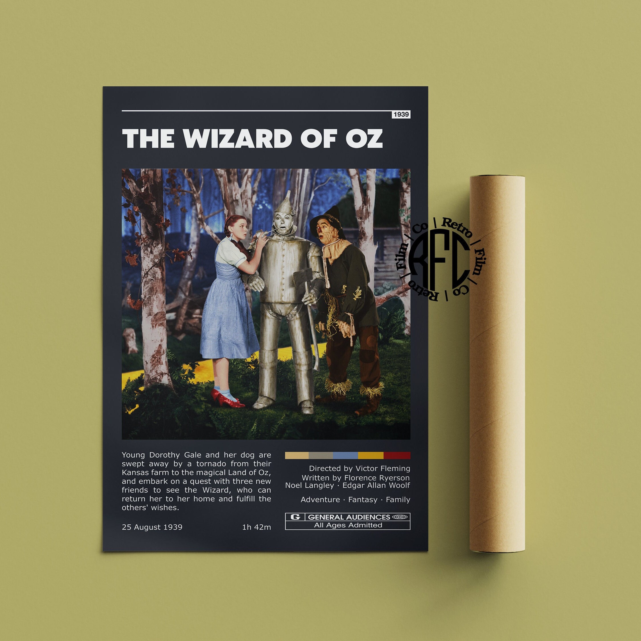 The Wizard of Oz Retro Vintage Poster Minimalist Movie - Etsy