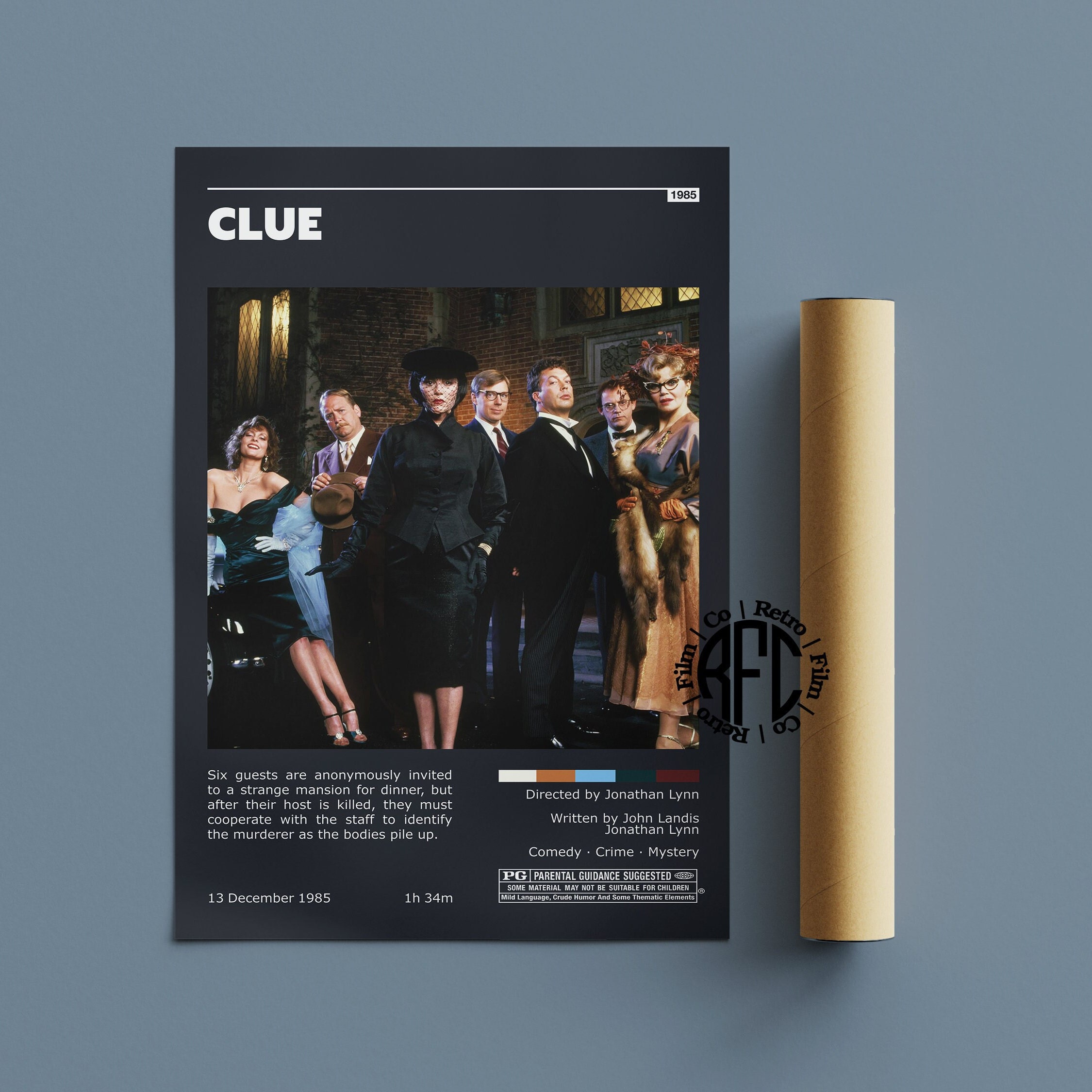 Clue Retro Vintage Poster Minimalist Movie Poster Retro Vintage Art ...