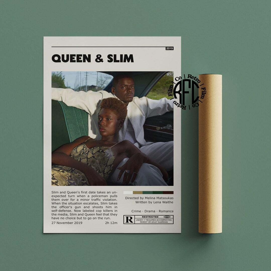 Queen and Slim Retro Vintage Poster | Minimalist Movie Poster | Retro ...
