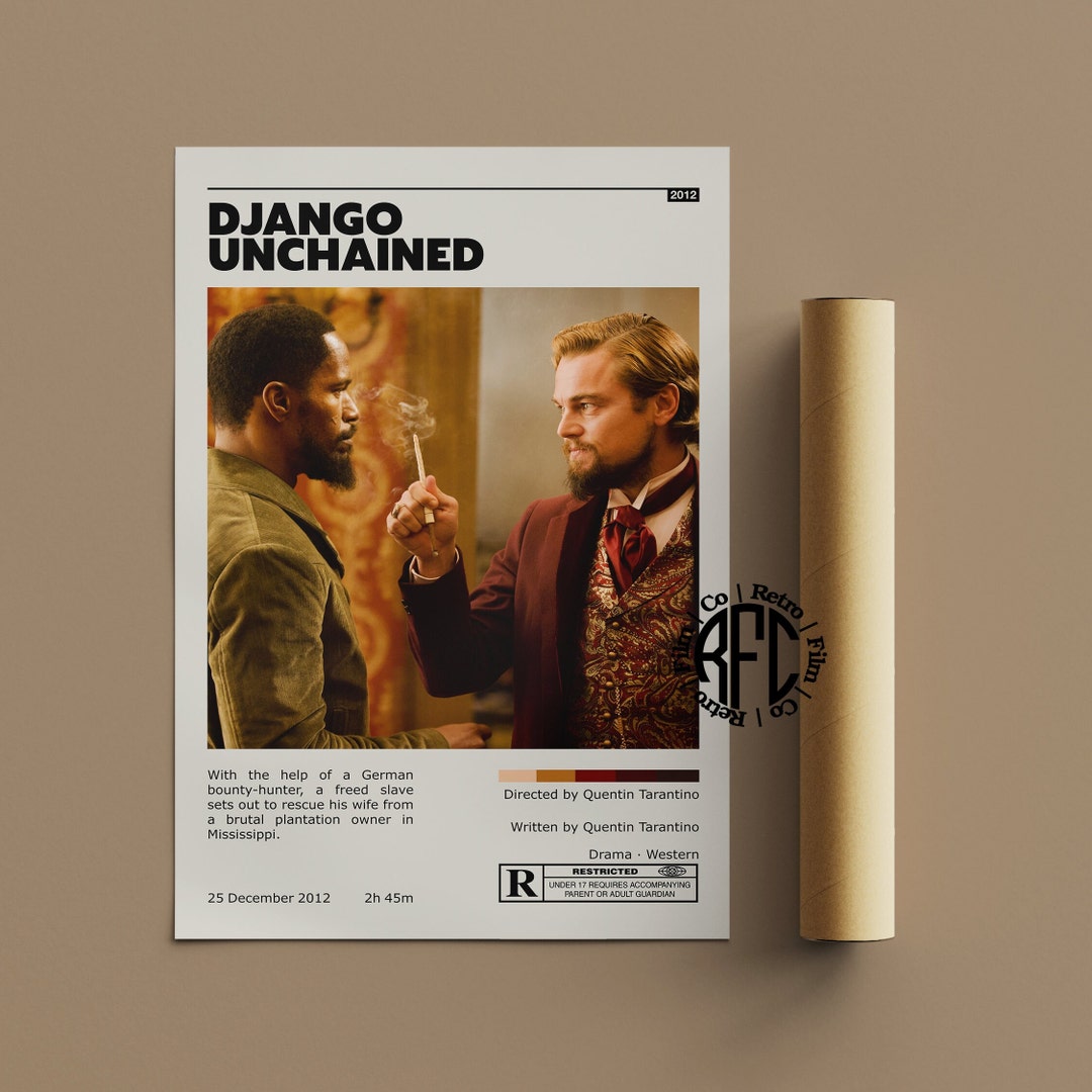 Django Unchained Retro Vintage Poster | Minimalist Movie Poster | Retro ...