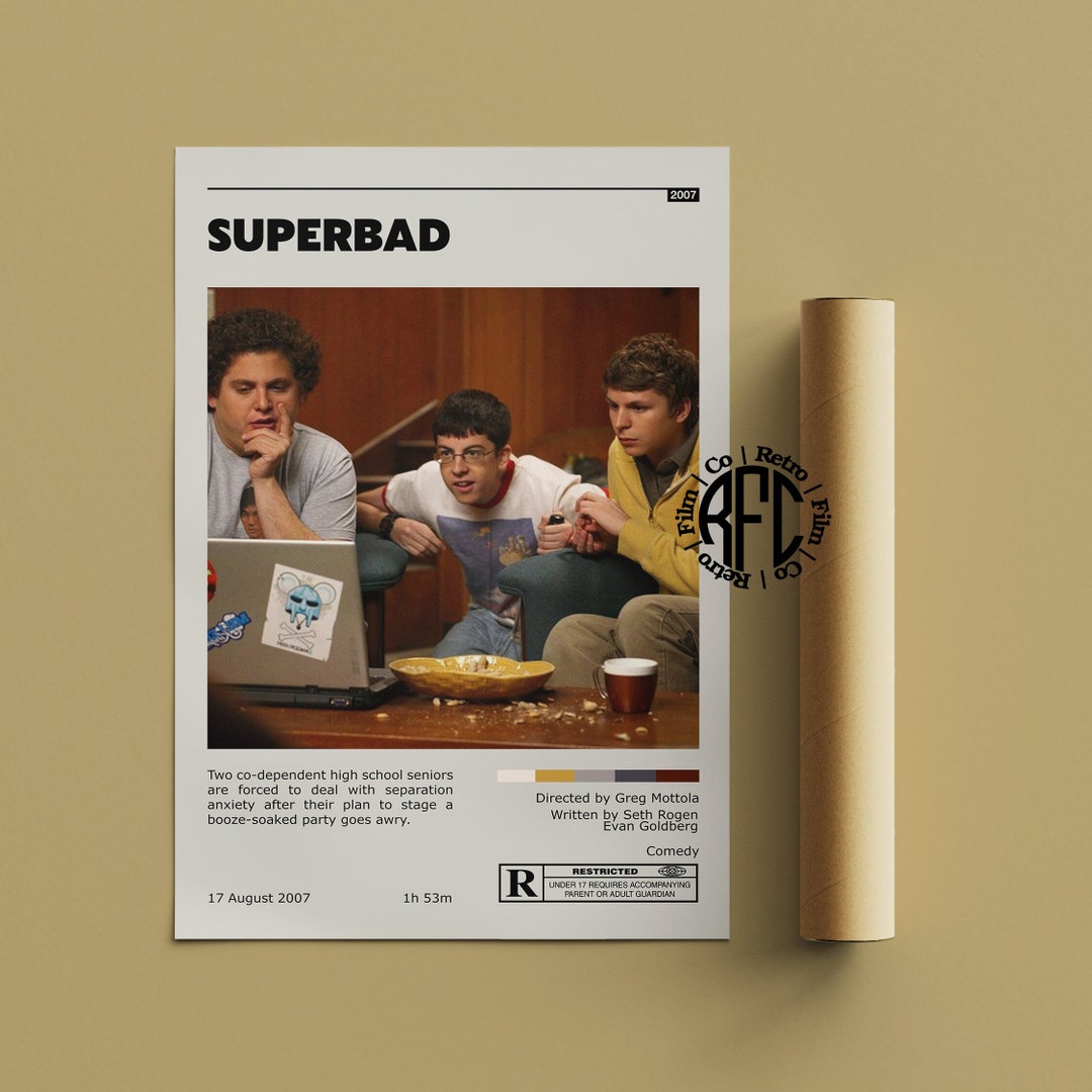 Superbad Retro Vintage Poster | Minimalist Movie Poster | Retro Vintage ...