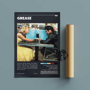 Grease Retro Vintage Poster | Minimalist Movie Poster | Retro Vintage ...