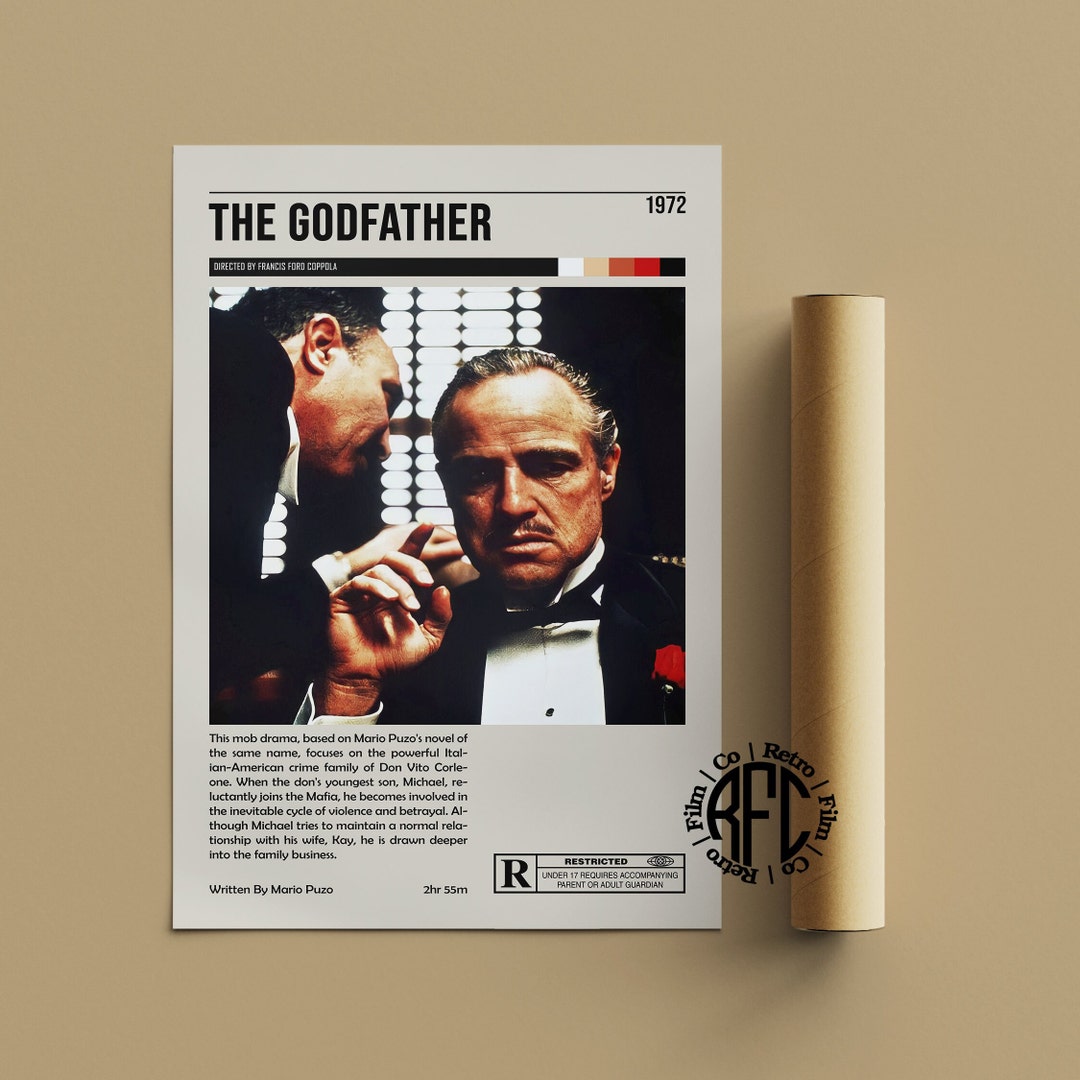 The Godfather Retro Vintage Poster Minimalist Movie Poster - Etsy
