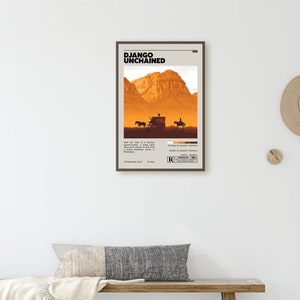 Django Unchained Retro Vintage Poster | Minimalist Movie Poster | Retro ...