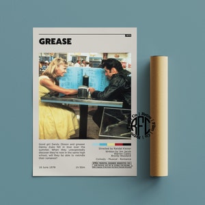 Grease Retro Vintage Poster | Minimalist Movie Poster | Retro Vintage ...