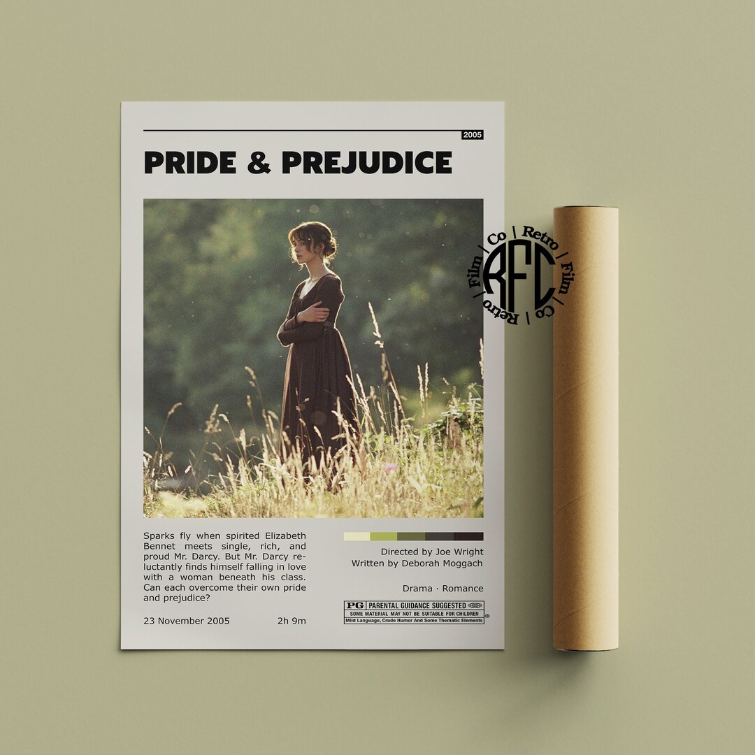 Pride and Prejudice Retro Vintage Poster | Minimalist Movie Poster ...