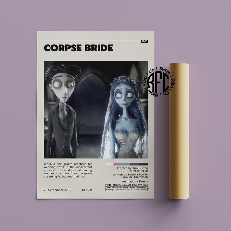 Corpse Bride Retro Vintage Poster | Minimalist Movie Poster | Retro ...