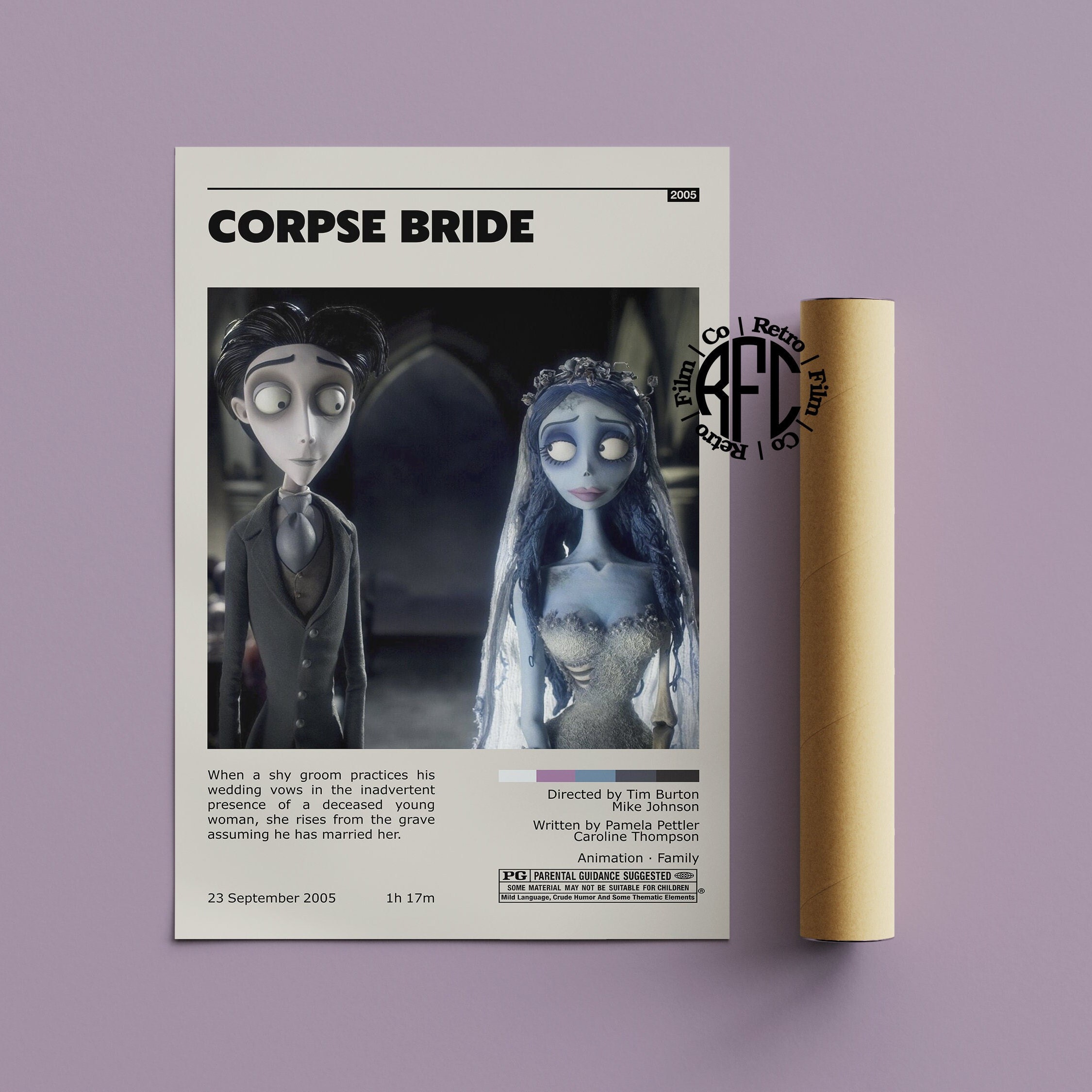 Corpse Bride Retro Vintage Poster | Minimalist Movie Poster | Retro ...