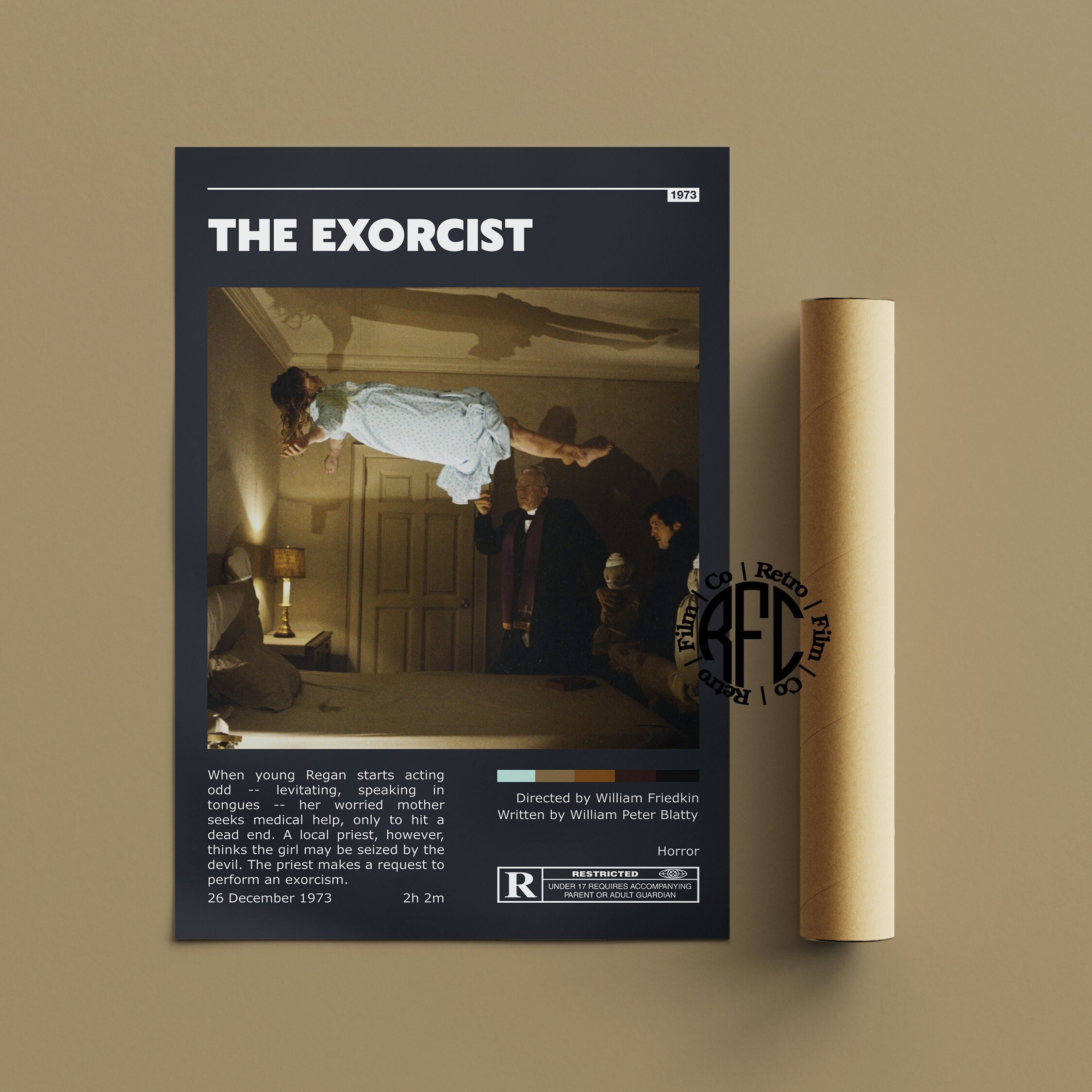 The Exorcist Retro Vintage Poster Minimalist Movie Poster Retro Vintage ...