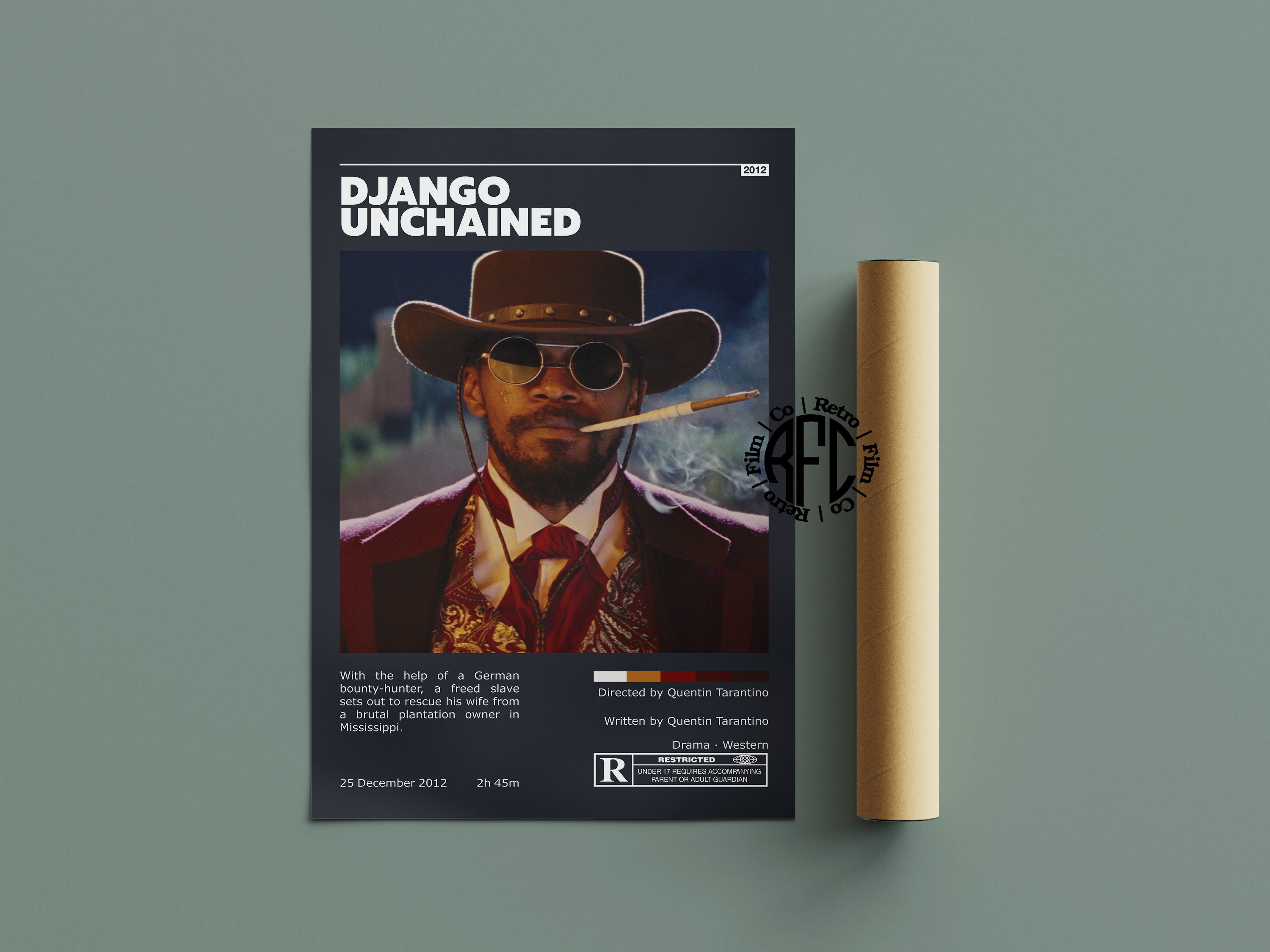 Django Unchained Retro Vintage Poster Minimalist Movie - Etsy