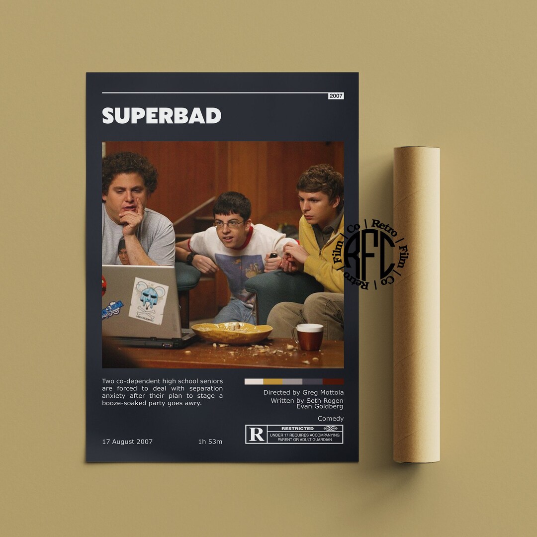 Superbad Retro Vintage Poster | Minimalist Movie Poster | Retro Vintage ...