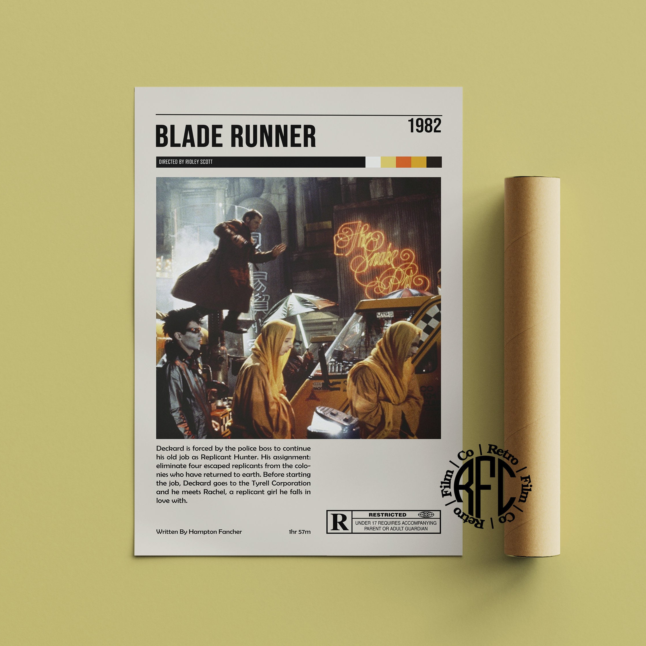 Blade Runner Retro Vintage Poster Minimalist Movie Poster Retro Vintage ...