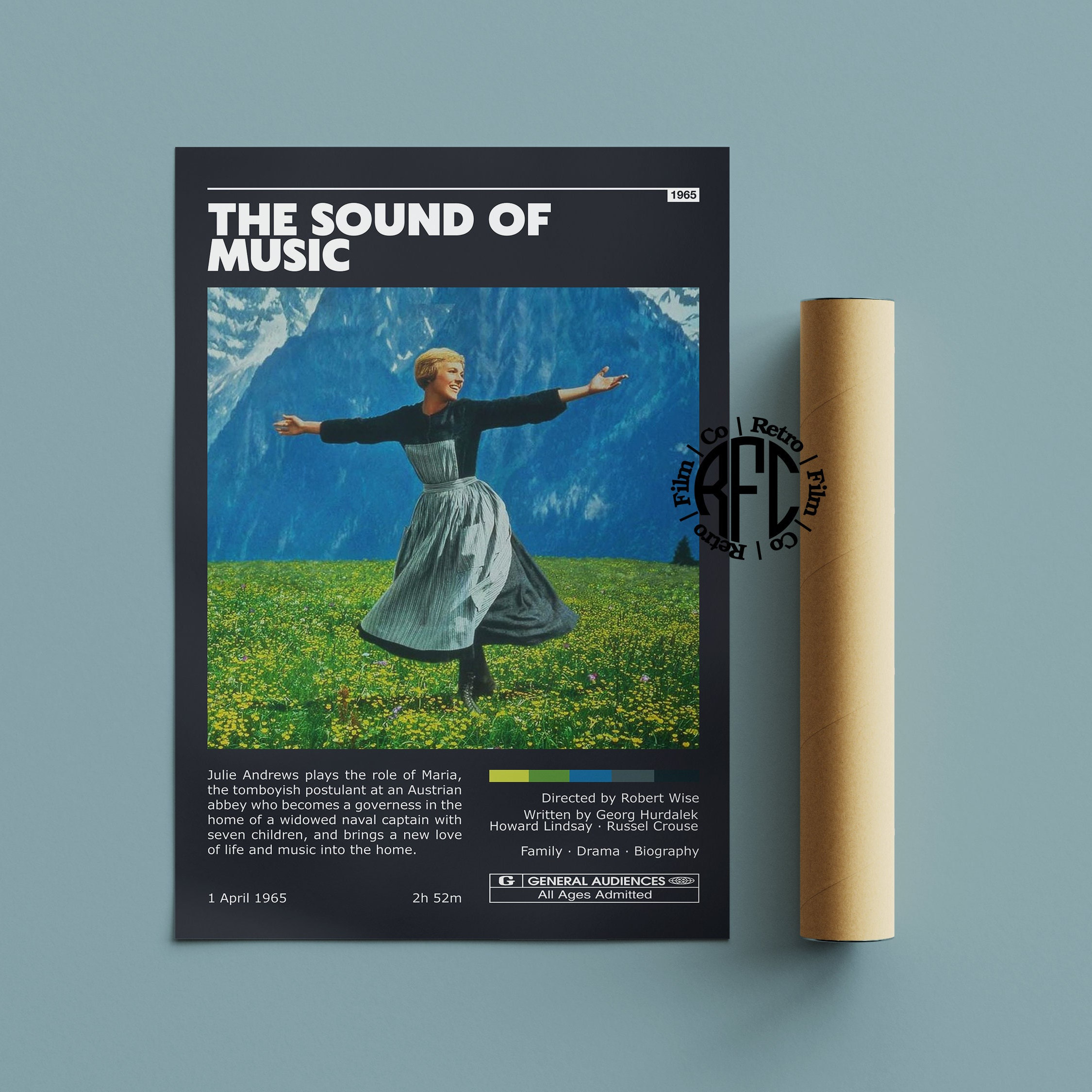 The Sound of Music Retro Vintage Poster Minimalist Movie Poster Retro ...