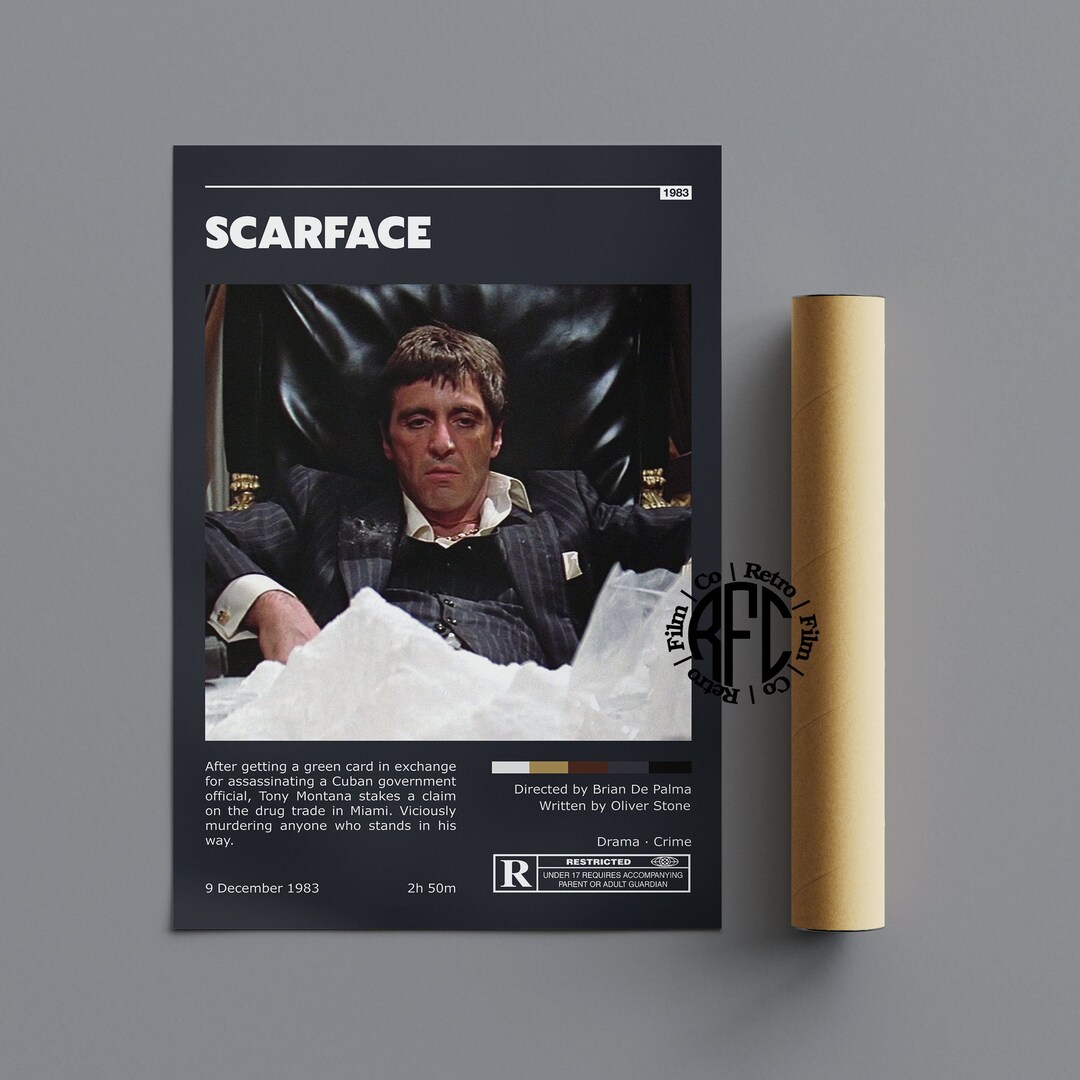 Scarface Retro Vintage Poster | Minimalist Movie Poster | Retro Vintage ...