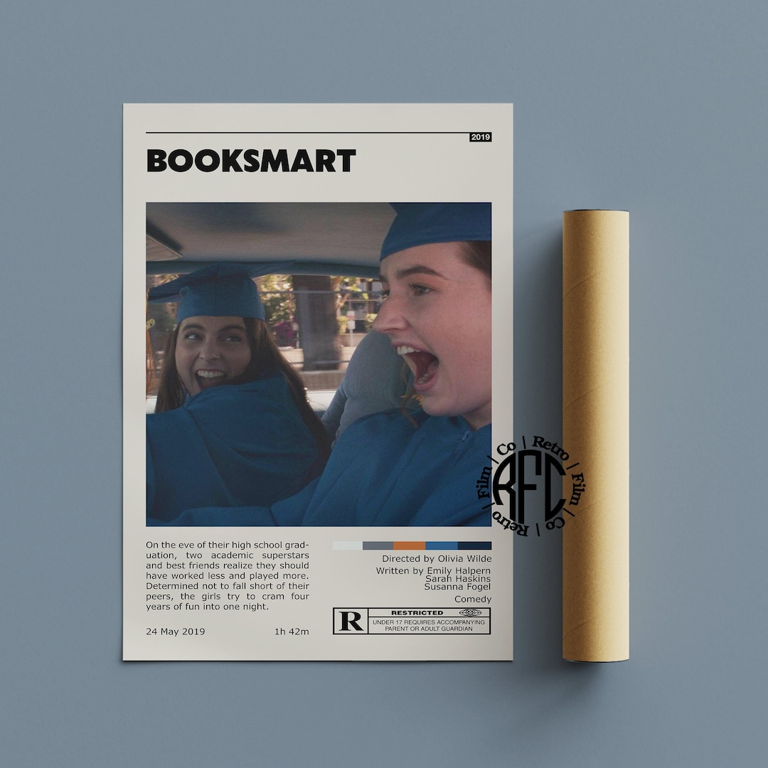 Booksmart Retro Vintage Poster Minimalist Movie Poster Retro Vintage Art Print Wall Art Home ...